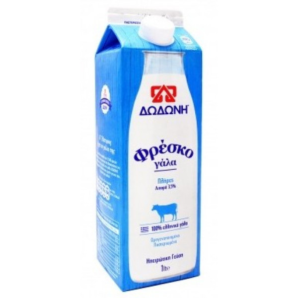 Γαλα Φρεσκο Εβδ. Πληρες 1lt Δωδωνη